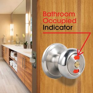 MUTEX SS609 Bathroom Door Lock Knob with Color Indicator for Vacant or ...